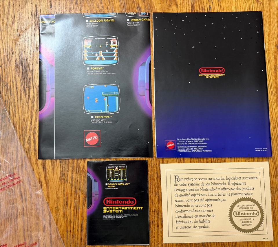 1986 MATTEL Super Mario Bros Control Deck complete in box nintendo nes ...