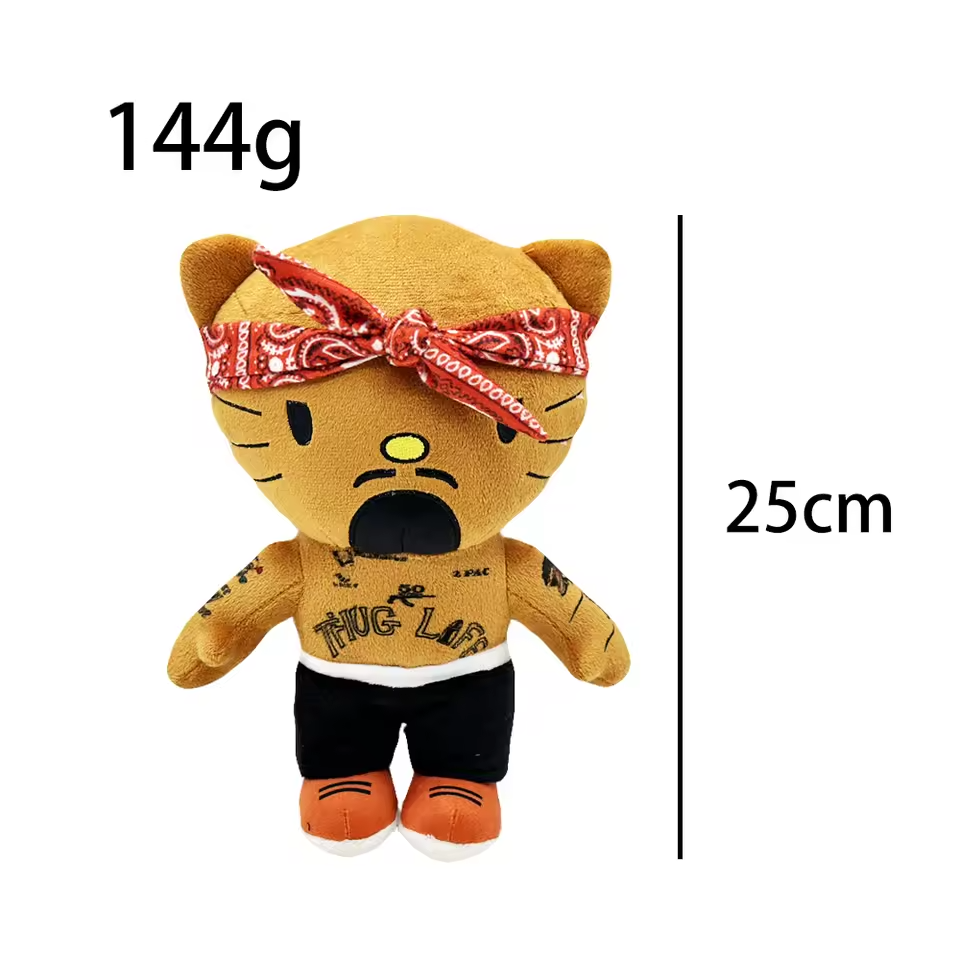 9.85" Hello Kitty Tupac Shakur 2Pac Plush Doll Figure Toy Rapper ...