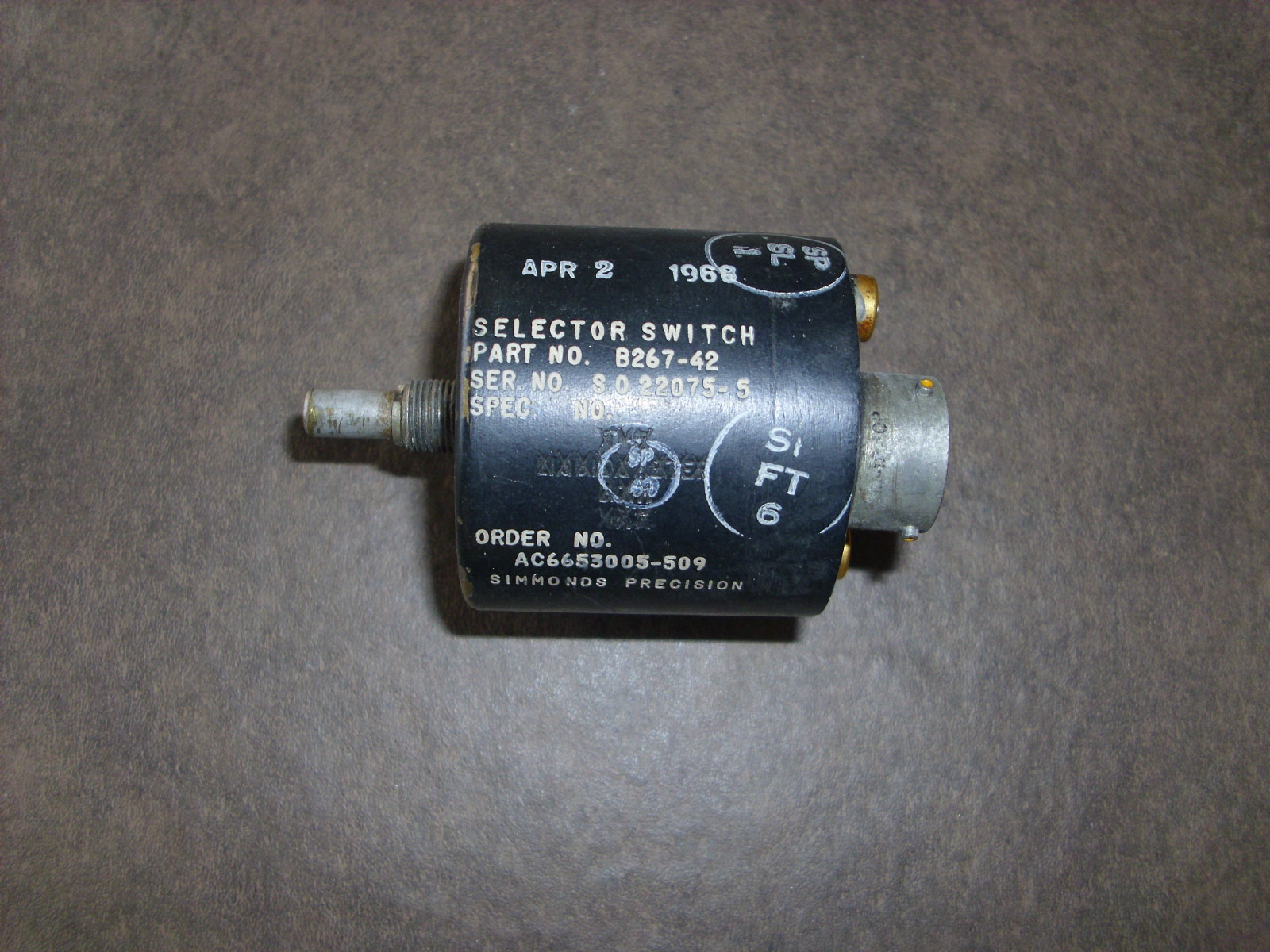 Simmonds Precision Fuel Gauge Selector B267-42 | eBay