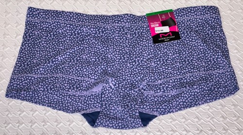 MAIDENFORM Dream Tailored Cotton Navy Lavender Boyshort Panty Womens Sz ...