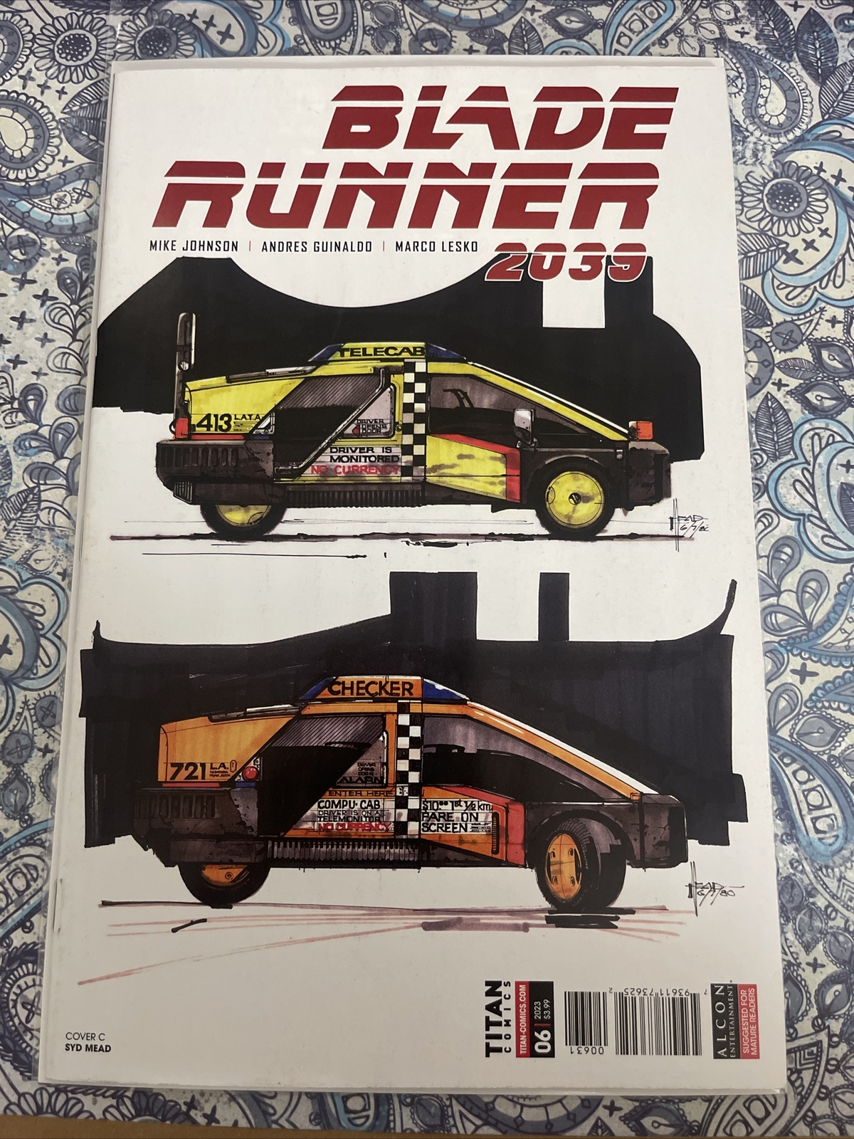 BLADE RUNNER 2039 #6 SYD MEAD TAXI CAB CONCEPT VARIANT COVER C 2021 ...