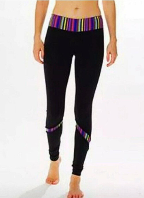 Lululemon Leggings 4 Black Multi Color Ruffle Active … - Gem