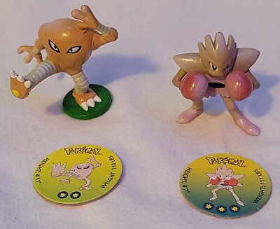 Pokemon Hitmonlee Hitmonchan TOMY Mini Figure Toy 💥Official w/ Pog ...
