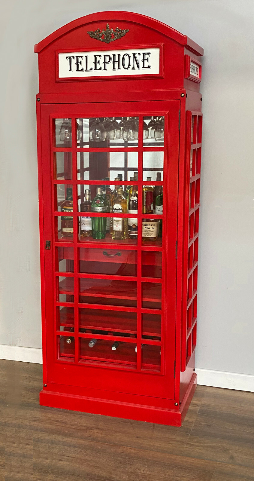 Drinks Cabinet Drinks Bar Iconic BT Telephone Box Style in Pillar Post ...