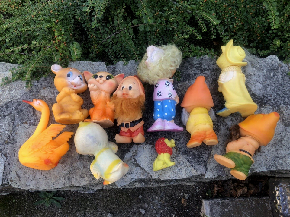 Lot of 10 Old Rubber Toys made in USSR Fairy tale character Animals | eBay