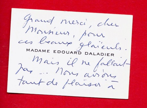CV67-CARTE DE VISITE-AUTOGRAPHE-MADAME ÉDOUARD DALADIER | eBay