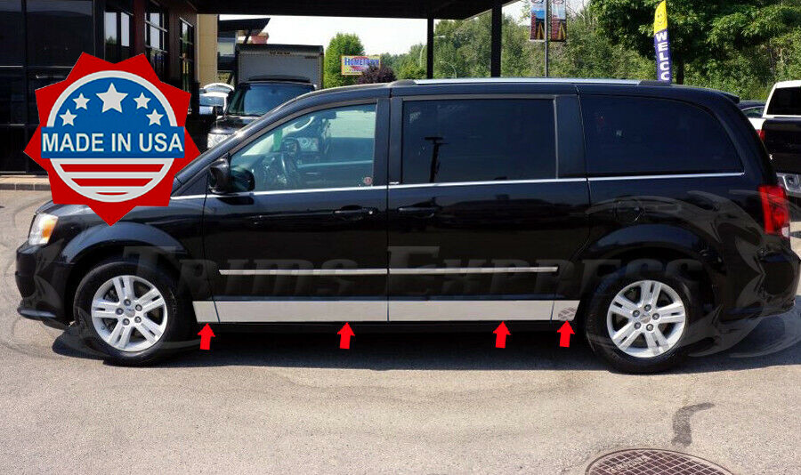 fit:2008-2020 Dodge Grand Caravan Rocker Panel Trim Body Side Molding 5 ...