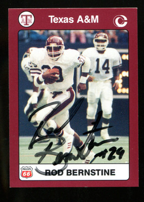Rod Bernstine Signed 1991 Collegiate Collection Texas A&M Autographed ...