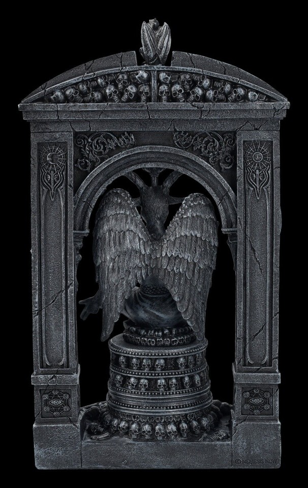 Baphomet Figura Con Tempio Fantasy Gothic Statua Decorativa Nero 28cm ...