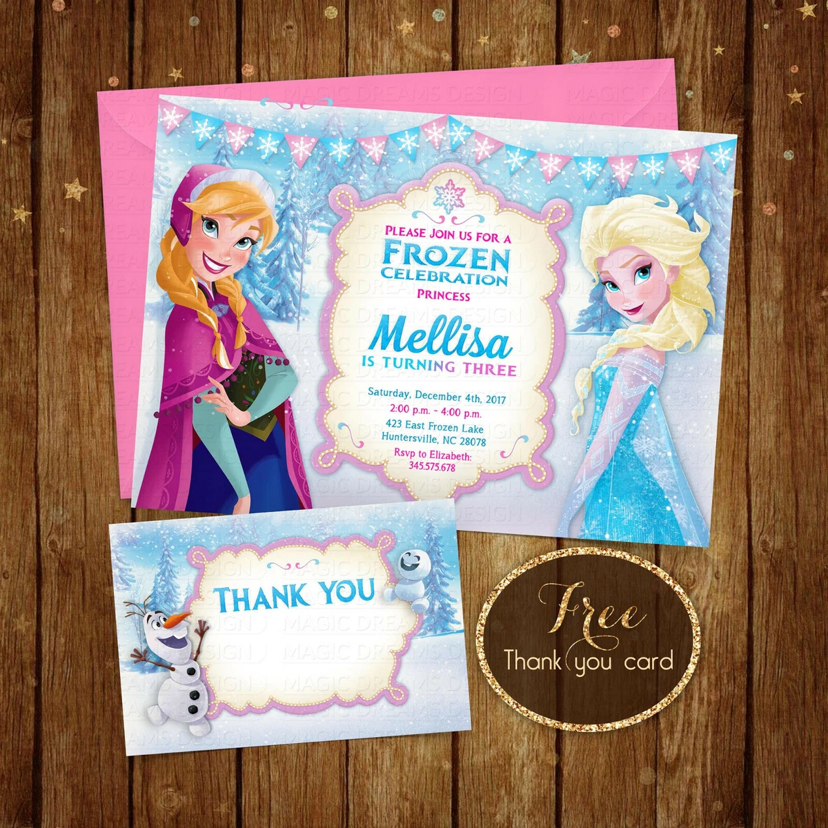 Elsa Frozen Birthday Party Invitations