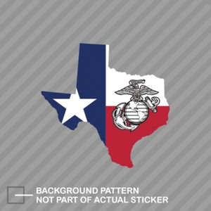 Texas Shaped TX Flag with Marines EGA Sticker Decal Vinyl eagle globe ...