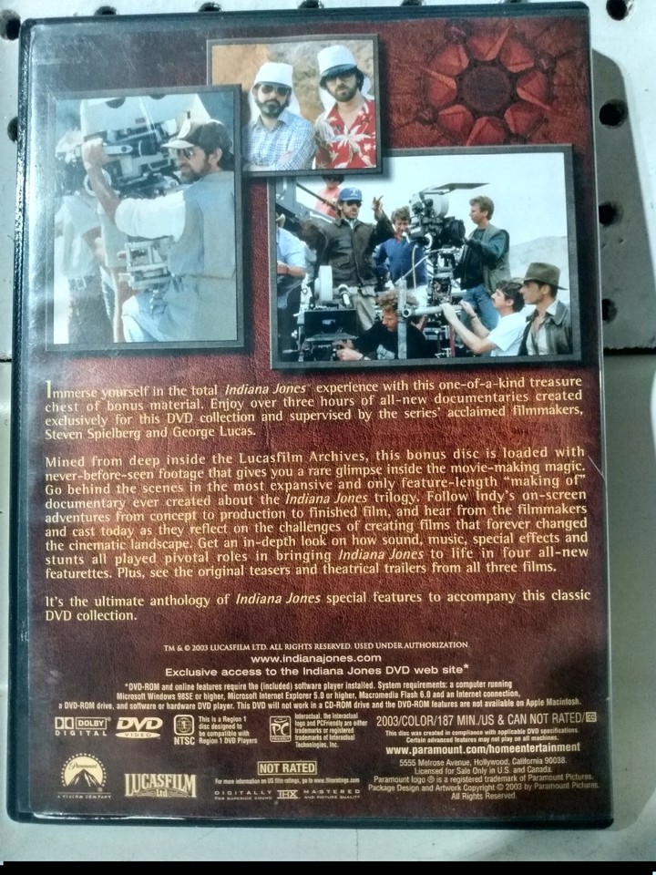 Indiana Jones Bonus Material Dvd | eBay
