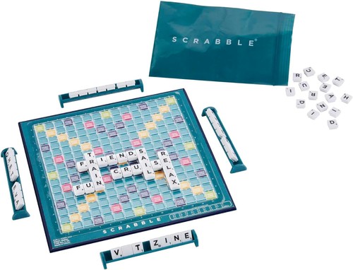 Mattel Games Scrabble Travel Game, Portable and Compact, 2-4 Players ...