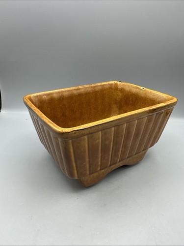 Vintage Hull Pottery 717 Brown Glaze Planter Flower Pot USA Rectangular ...
