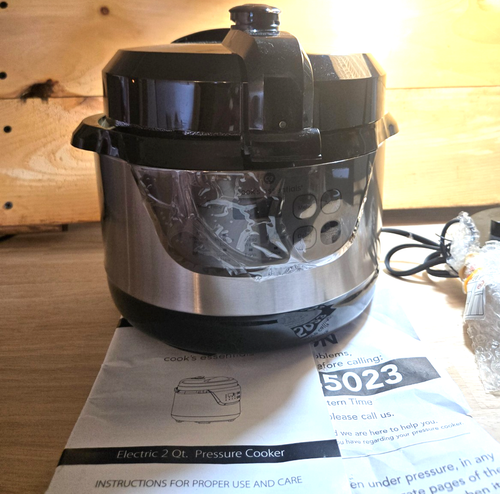 Cook Essentials Electric 2Qt Stainless Steel Pressure Cooker, Model 825 ...