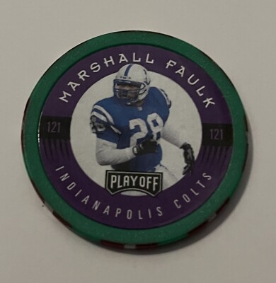 NFL Chip Shot Marshall Faulk Indianapolis Colts Green Chip # 121 1997 ...