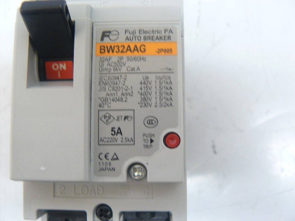 FUJI CIRCUIT BREAKER BW32AAG 5AMP 32AF 2P 50HZ/60HZ NEW | eBay