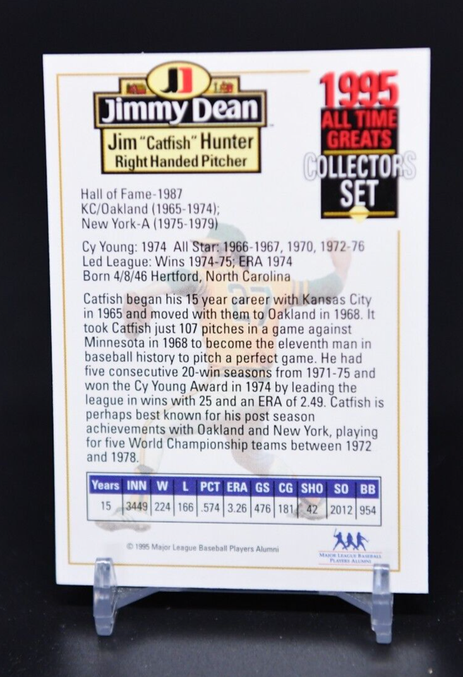 Catfish Hunter Jim 1995 Jimmy Dean All-Time Greats Collectors Set Auto ...