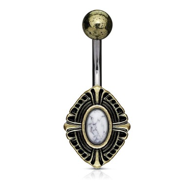 Piercing Ombelicale Croce Celtica Howlite | eBay