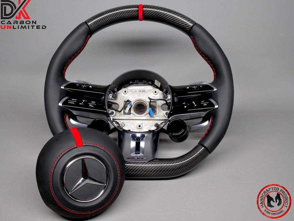 2023 Mercedes GLC63 C43 C63S CLA35 Touch Sensor Heated Carbon Steering ...