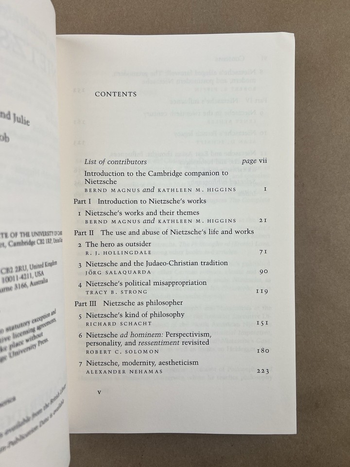 Cambridge Companion To Philosophy: Nietzsche, Schopenhauer, Hegel ...