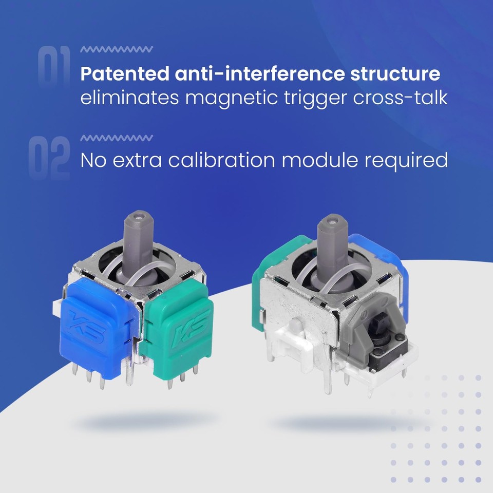 K-Silver TMR Joystick Replacement with Video Guide, JS13 Thumbsticks ...