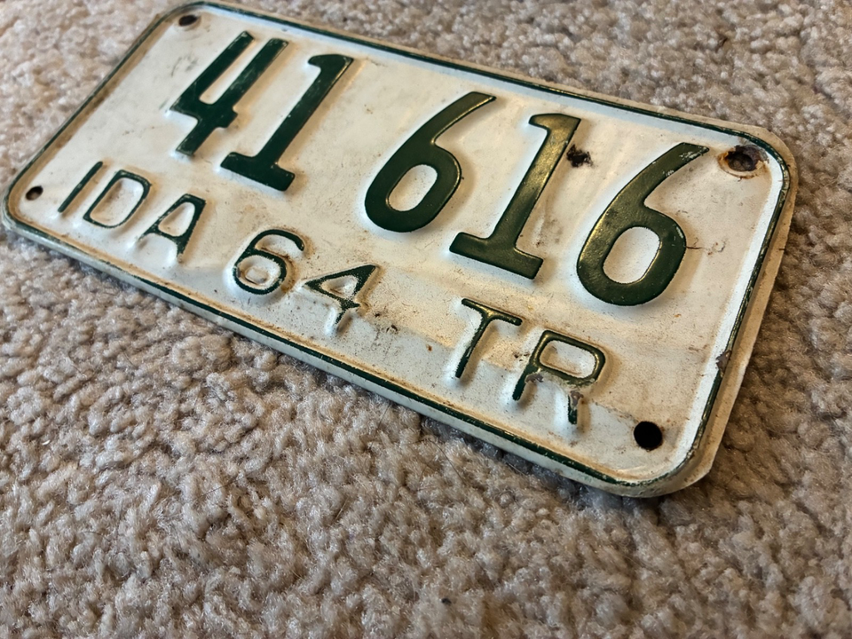 1964 IDAHO TRAILER LICENSE PLATE ID ODD ODDBALL 41 616 | eBay