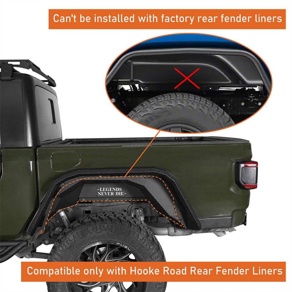 Wide Front Fender Flares / Rear Fender Flares Fit 2020-2025 Jeep ...