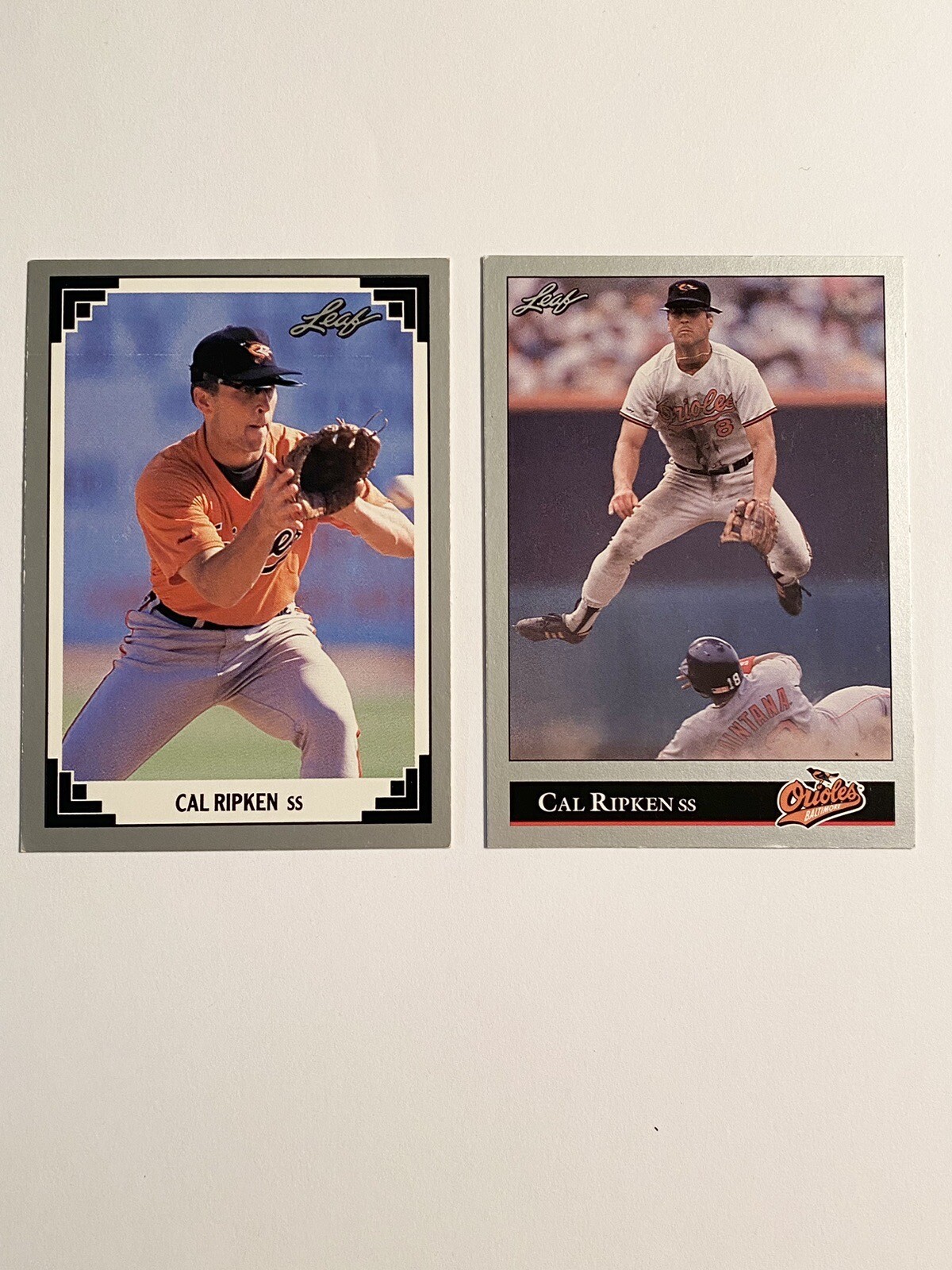 1991 & 1992 Leaf Cal Ripken Jr Baseball card lot - Orioles HOF #430 #52 ...