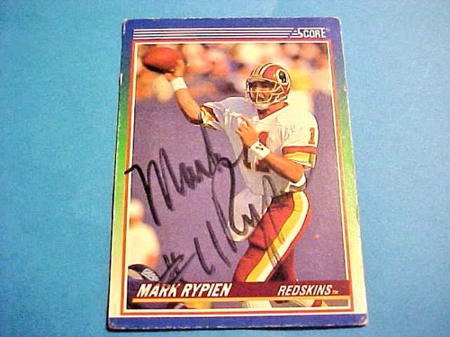 FOOTBALL Trading Card 1990 Score #350 Signed Mark Rypien Autograph G863 ...