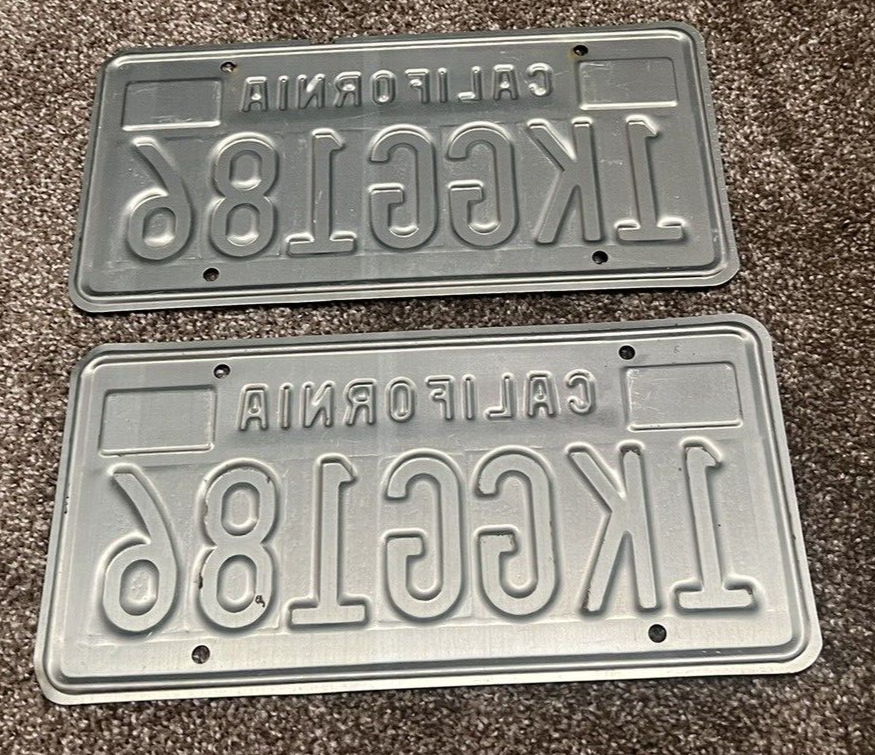 Pair vintage 1970s California License Plates Blue & Yellow YOM 1970 ...