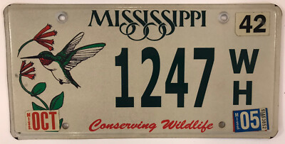 HUMMINGBIRD WH license plate Flower Trochilidae Wild Mango Feather Bird ...