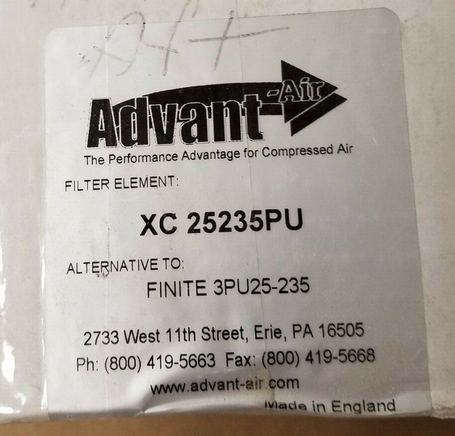 Advant Particulate Air Filter XC 25235PU alternative to Finite 3PU25 ...