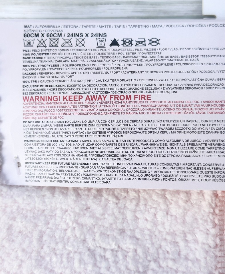 Disney Lilo & Stitch Pom Pom Floor Mat/Rug 24”x24” Ultra Soft! *Primark ...