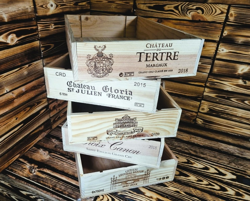 Wooden Wine Box Crate - SHALLOW TRAYS - Storage shop Home - CLEARANCE ...