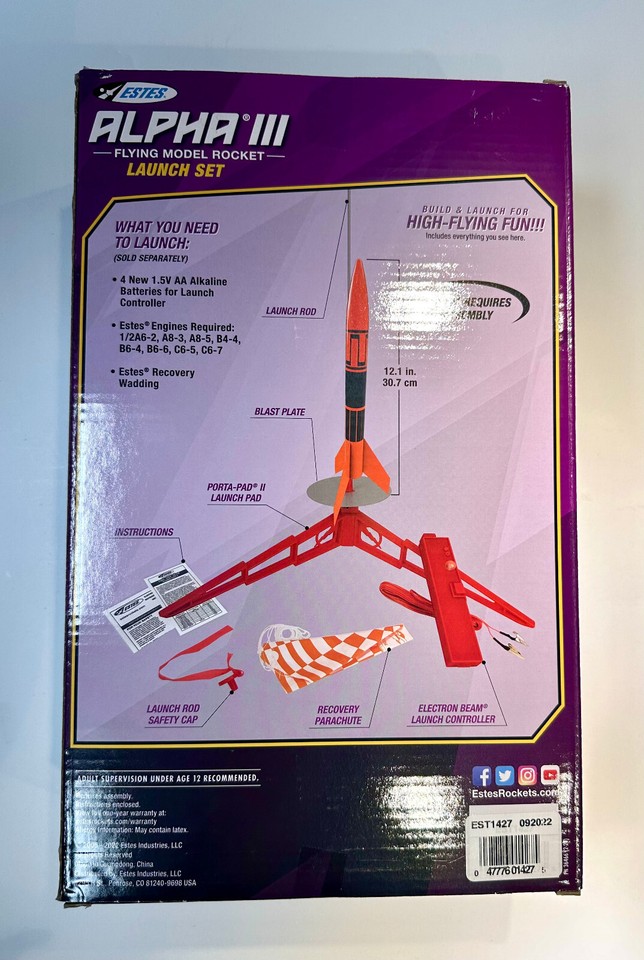 Estes 1427 Alpha III Model Rocket Launch Set Model Rocket Kit NEW | eBay