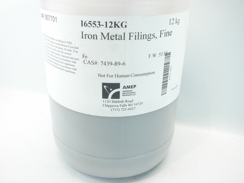 16 oz Iron Metal Filings, Fine Science Experiment Magnetic AMEP 16553 ...