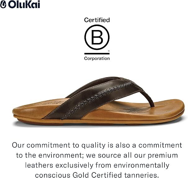 OluKai Mea Ola Men's Beach Sandals, Premium Leather Flip-Flop SIZE 10 ...
