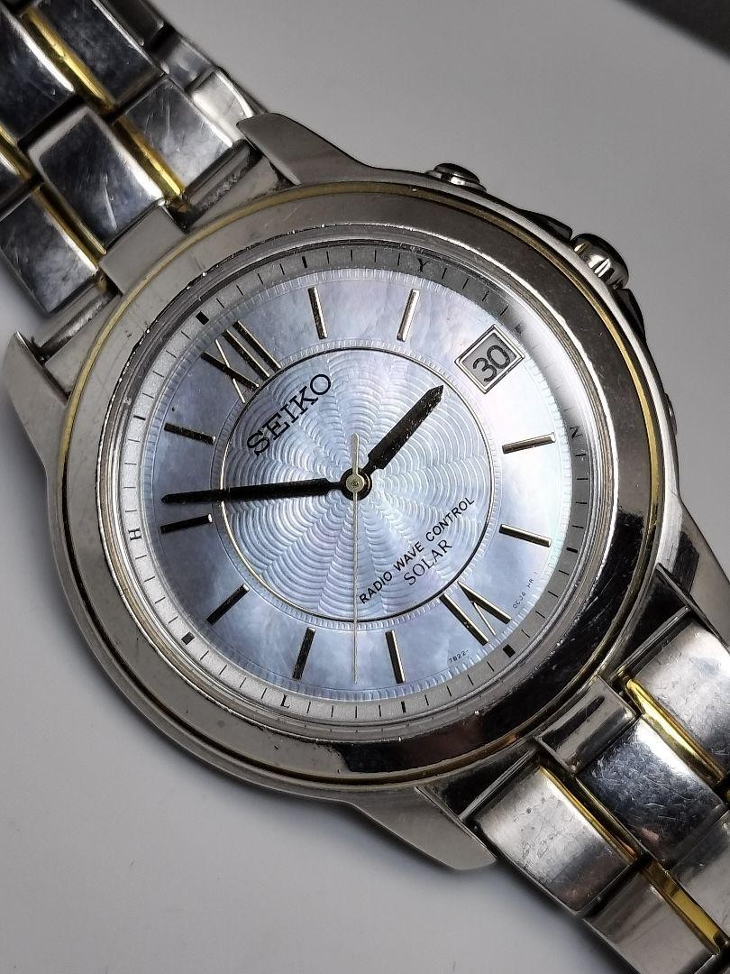 Seiko Spirit Radio Solar Auto Calendar, White Mother-… - Gem