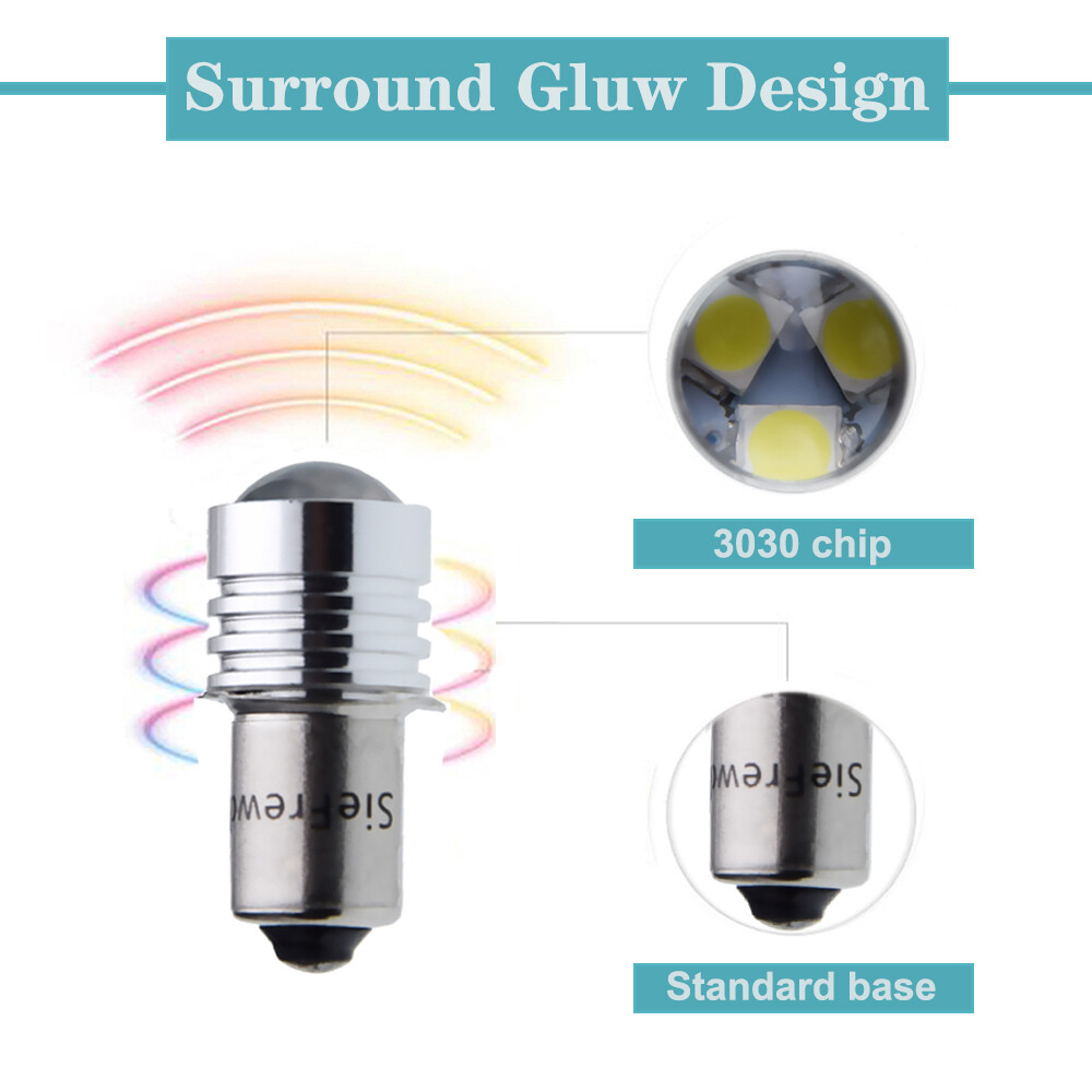 2Pcs 4.5V P13.5S PR2 PR3 LED Flashlight Bulb Lamp 3SMD Torch Light ...