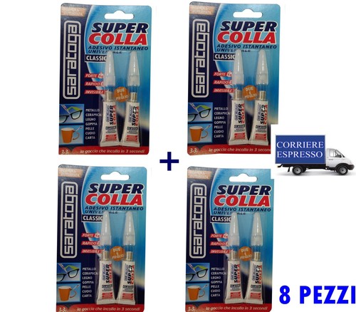 SUPERCOLLA SARATOGA CLASSIC ADESIVO ISTANTANEO SUPERPOTENTE 3gr KIT 8 ...