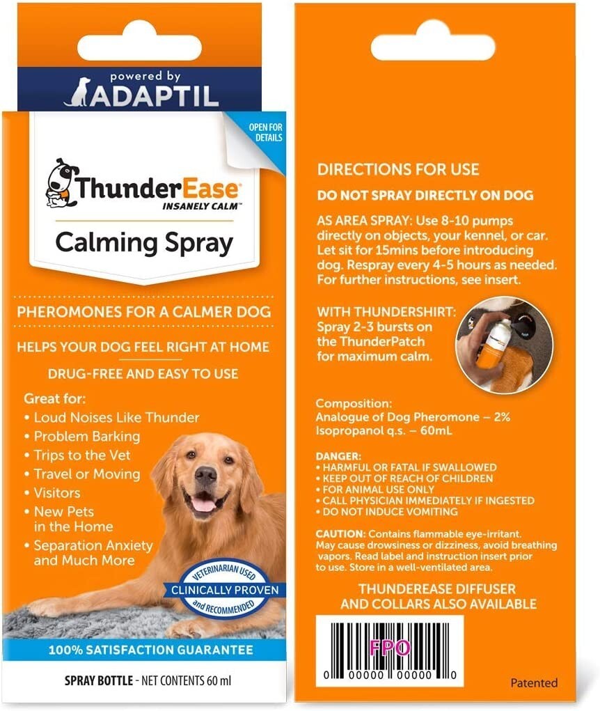 ThunderEase Dog Calming Pheromone Spray | Powered by ADAPTIL | Reduce ...