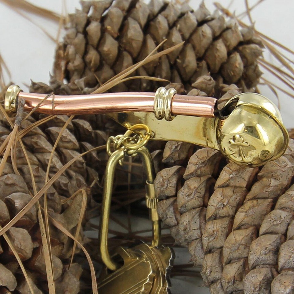 Bosuns Nautical Brass Working Whistle Keychain, Screw Lock Carabiner ...