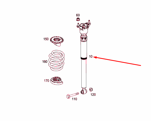 OEM Mercedes-Benz GLA X156 Rear Shock Absorber A1563200231 Genuine for ...