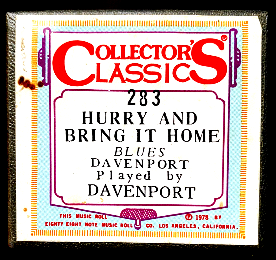 Collector's Classics HURRY AND BRING IT HOME Davenport 283 Player Piano ...