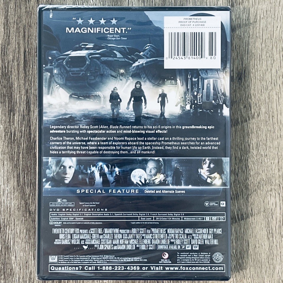 Prometheus DVD Charlize Theron Idris Elba Director Ridley Scott ...