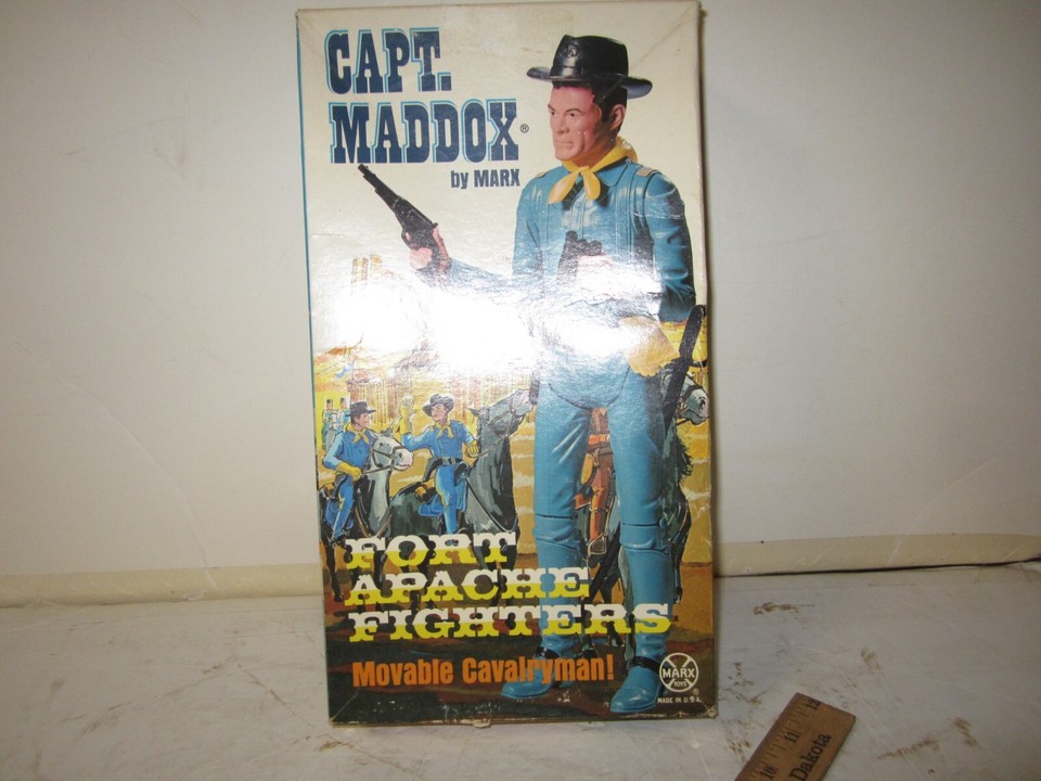 Vintage Marx Capt. Captain Maddox Fort Apache Fighters Box, Figure ...