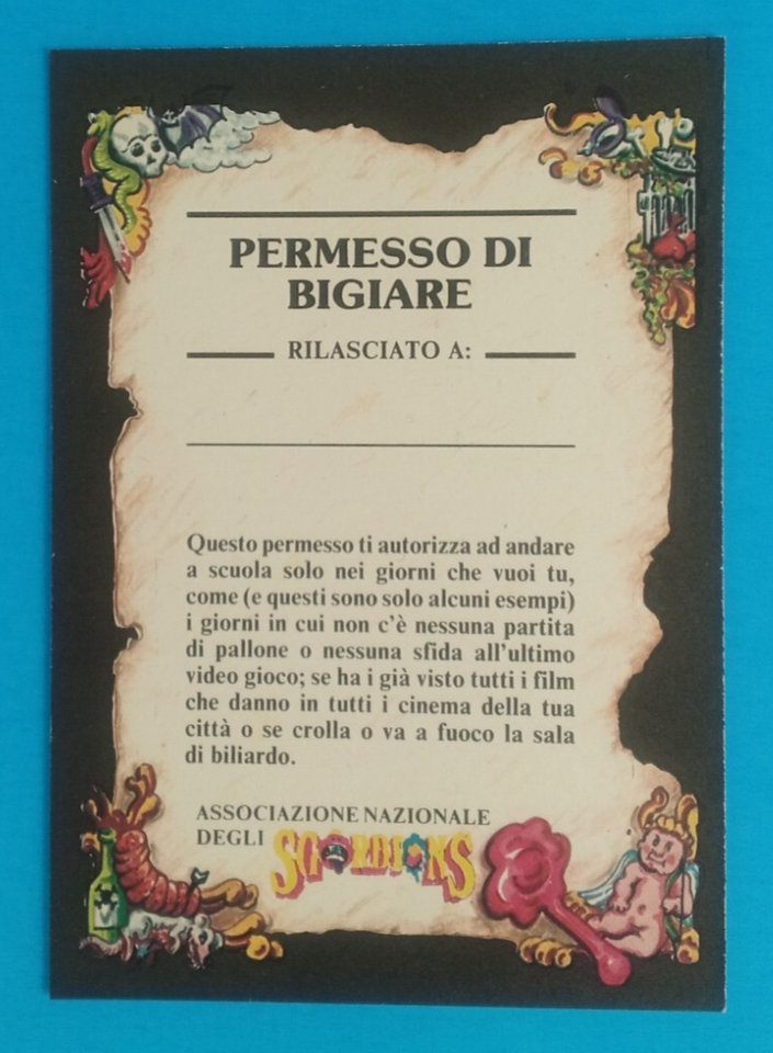 1990 Garbage Pail Kids Sgorbions Mega Series 2 Sticker I Love Music (A ...