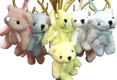 Cute Teddy Bear Key Tassel Ted on a rope small soft toy polyester ...