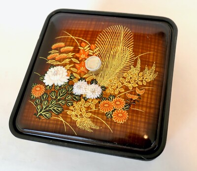 Vintage Mid Century Large Decorative Covered Plastic Box Home Decor ...